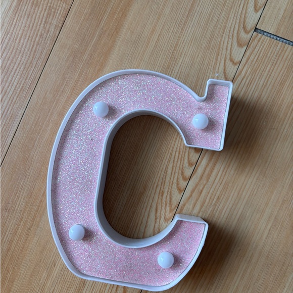 Accents | Pink Glitter Letter C Light | Poshmark